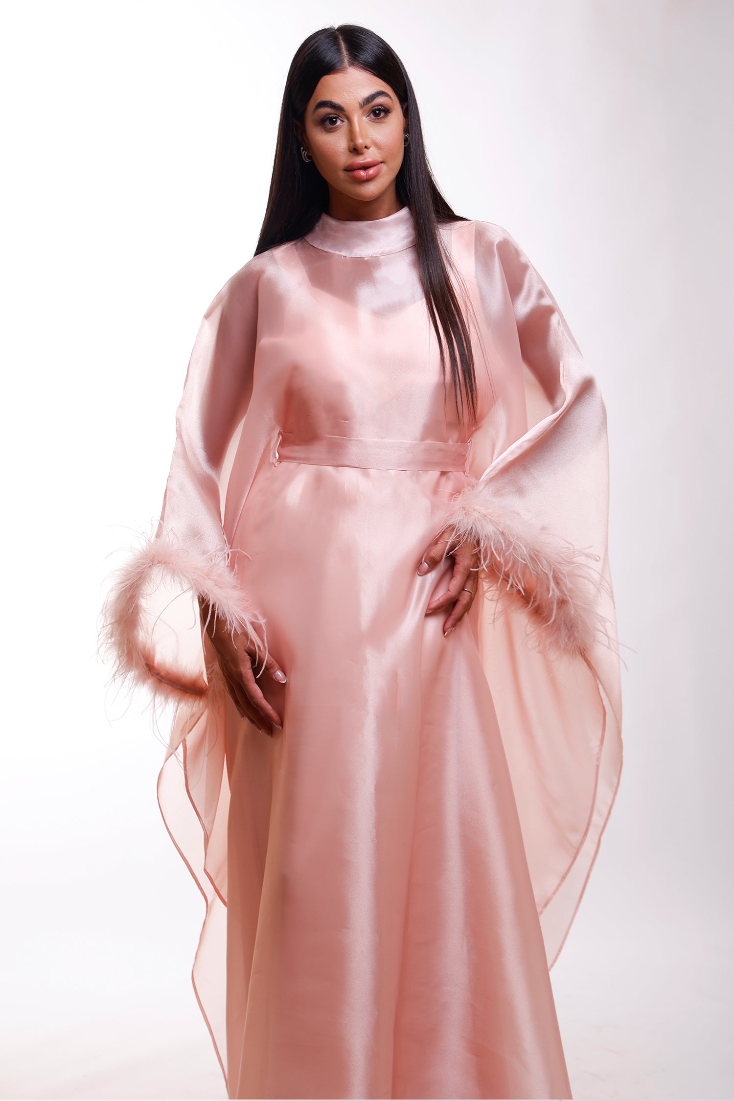 Cleopatra Pink Feather Butterfly Caftan Dress – unmatchedbyu