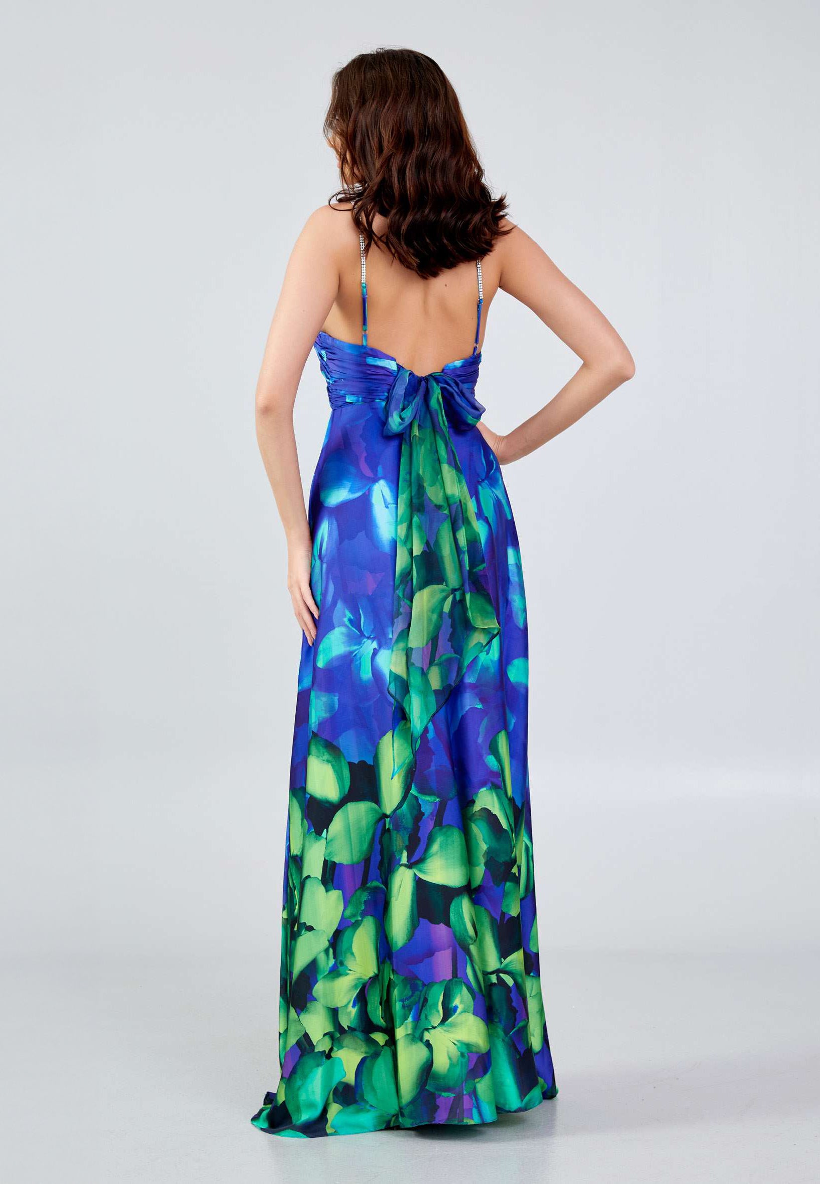 Francesca Blue Green Printed Maxi Dress – unmatchedbyu