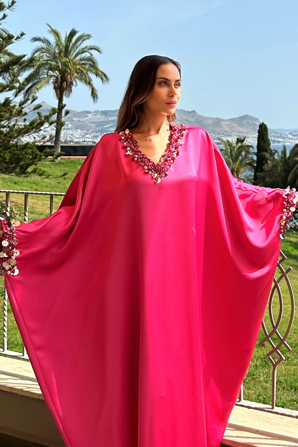 Savannah Fuchsia Pink Caftan Dress – unmatchedbyu