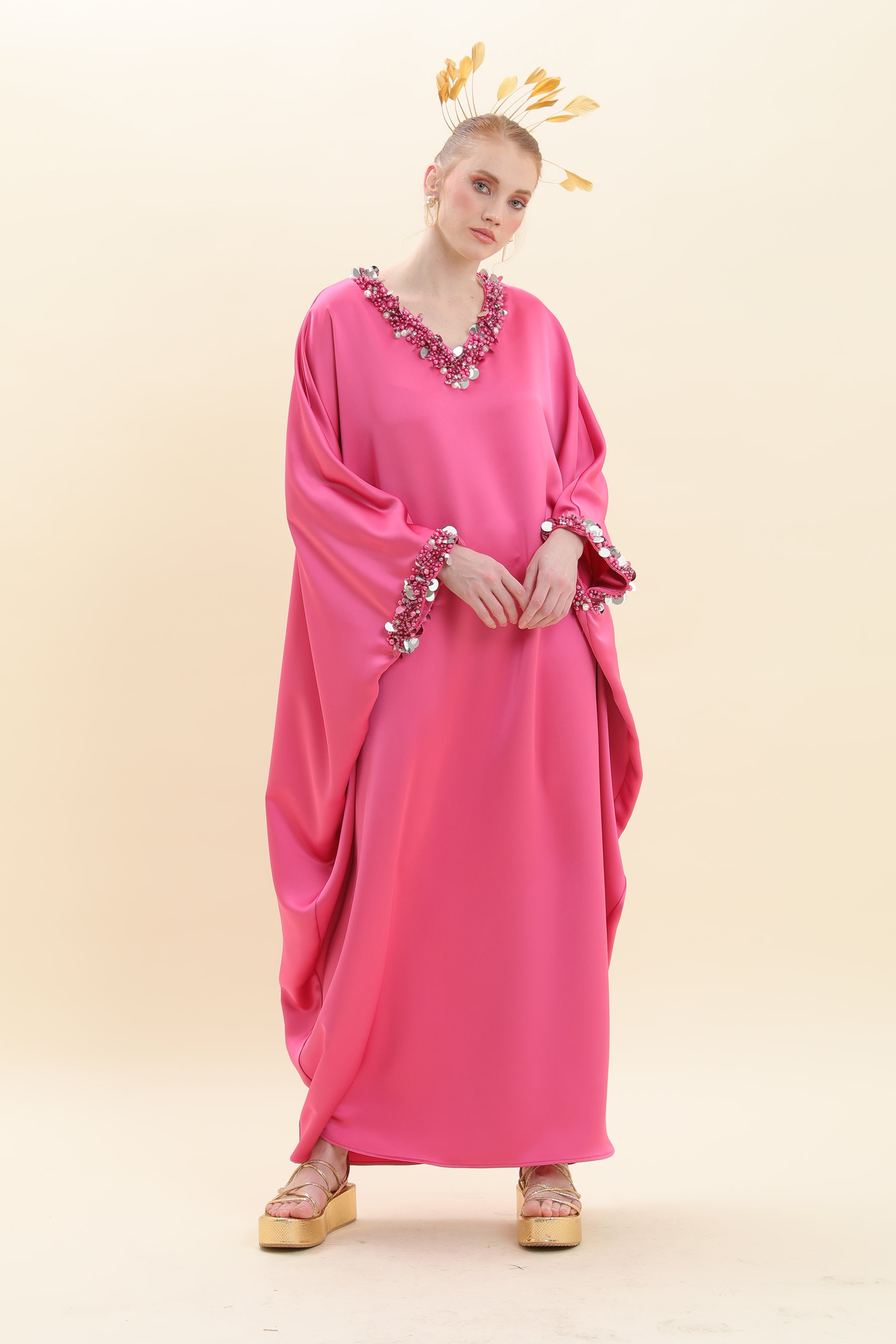 Savannah Pink Caftan Dress – unmatchedbyu